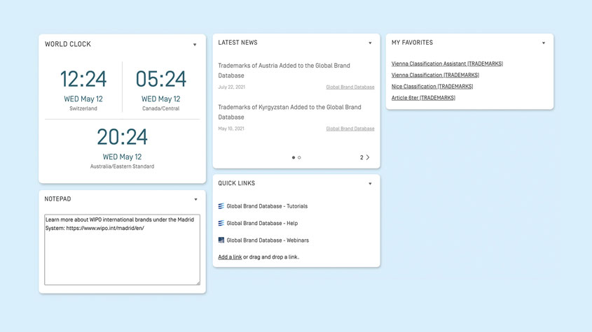 Search in the Global Brand Database and access other services using the ...